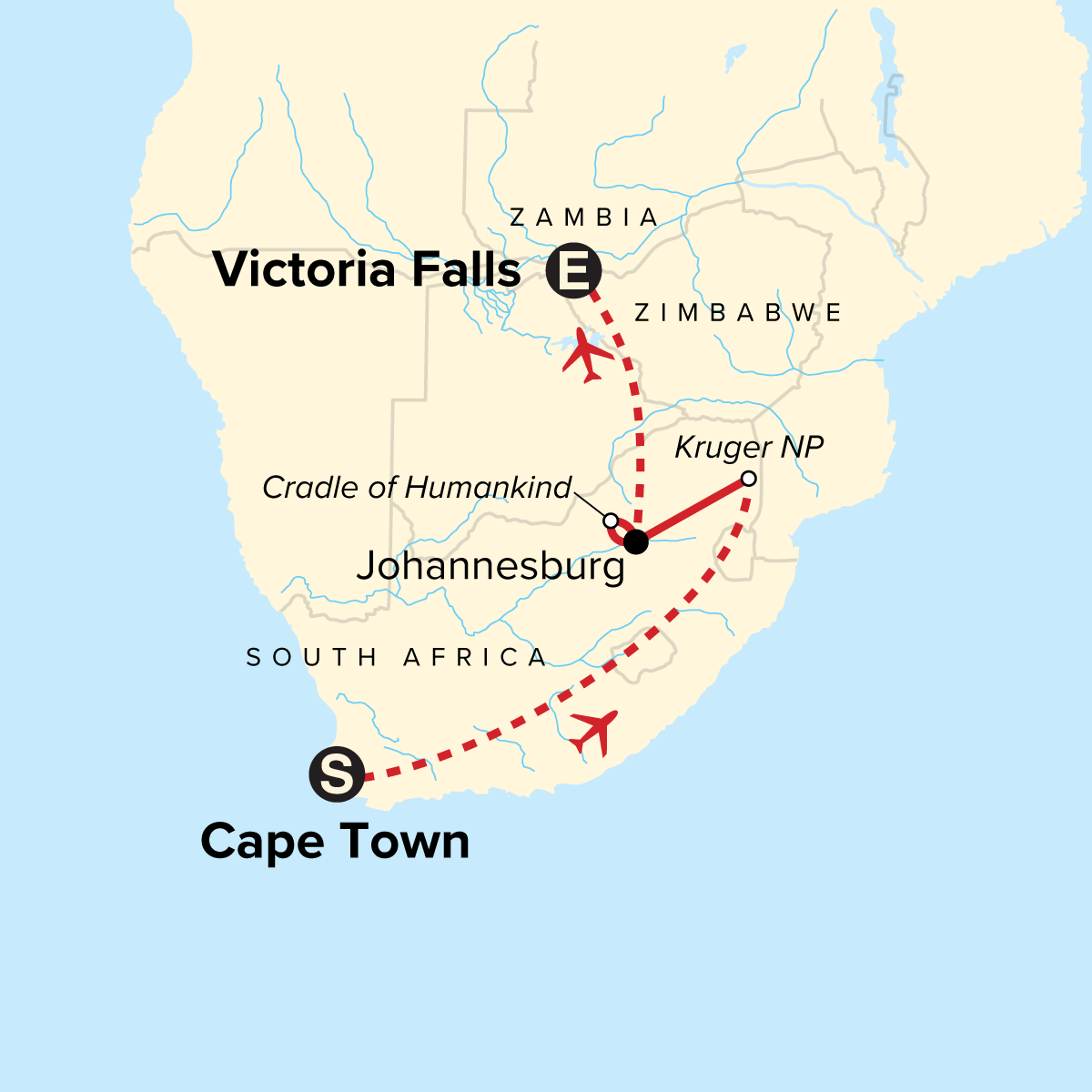 Victoria Falls Map Africa African Safari | Smithsonian Journeys